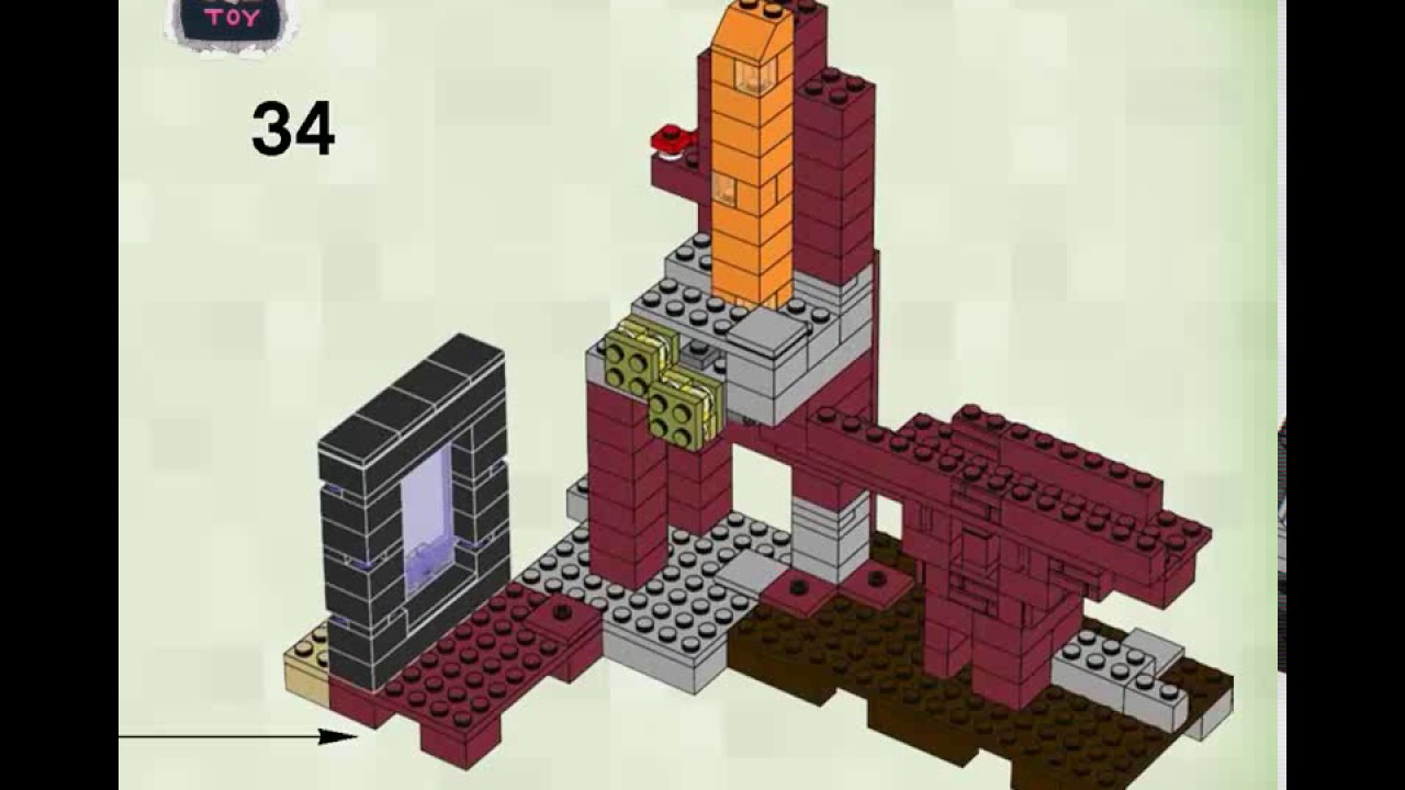 Lego 60143 Lego Minecraft The Nether Fortress instructions 21122 - YouTube
