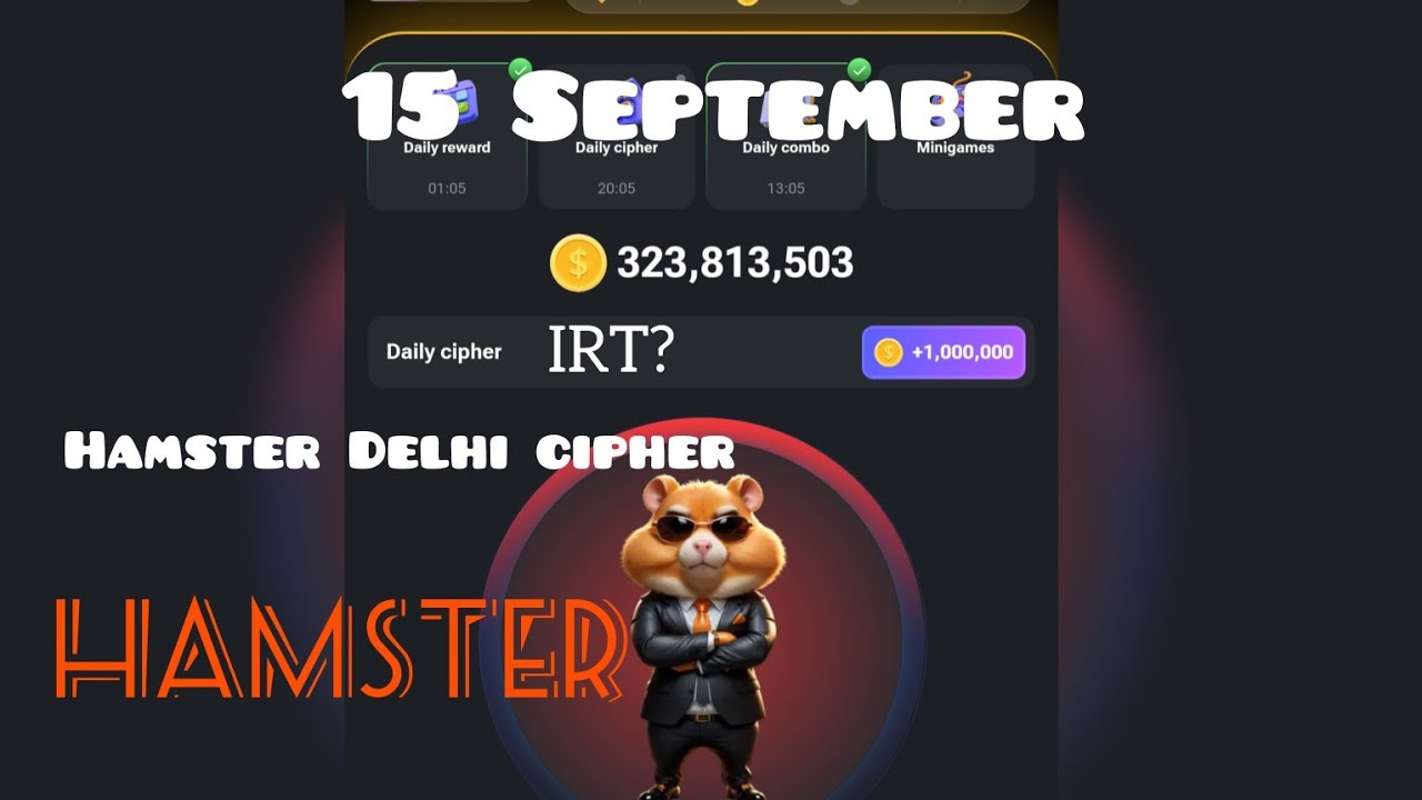 Hamster Delhi cipher 15 Septembe#hamsterkombat #hamsterkombatdailycombo ...