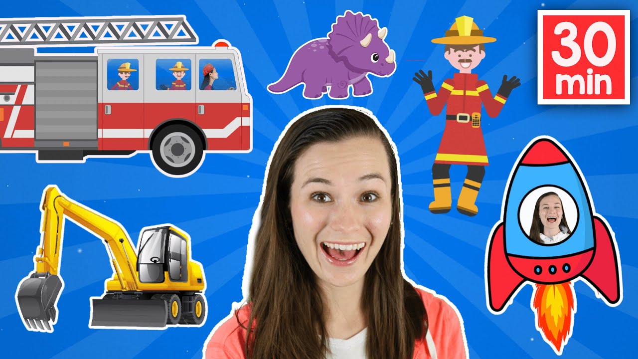 The Firefighter Song + MORE | Kids Songs | ABC, Dinosaur, Construction ...