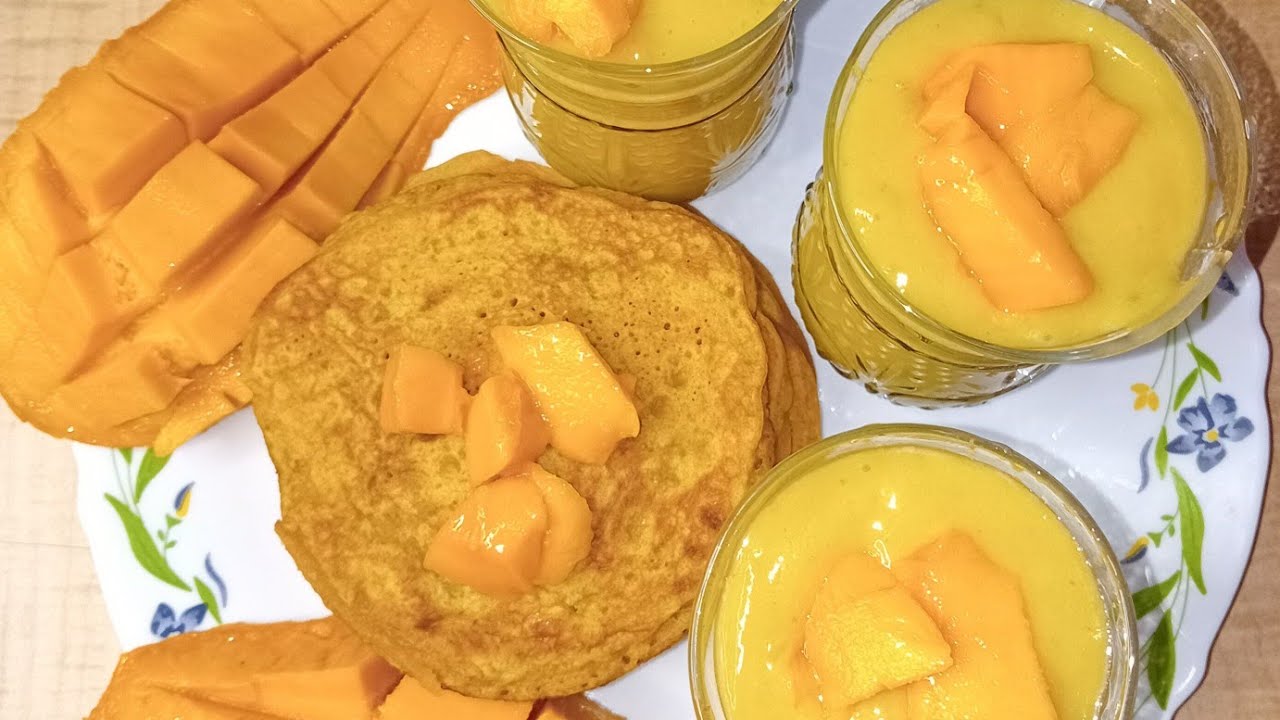 HEALTHY MANGO BREAKFAST/MANGO and BANANA MILKSHAKE/ MANGO PANCAKE/easy ...