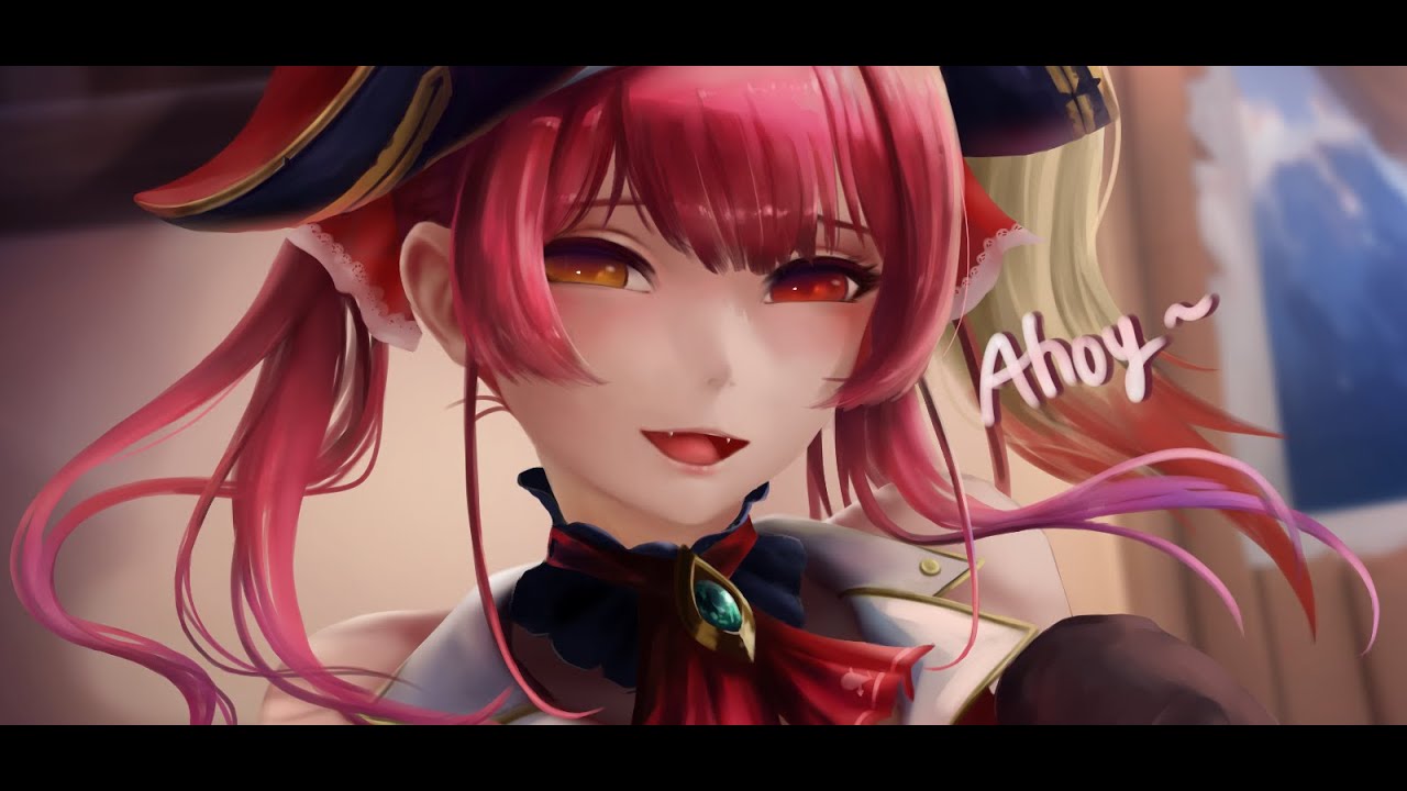 Houshou Marine Speedpaint - rendering process - YouTube