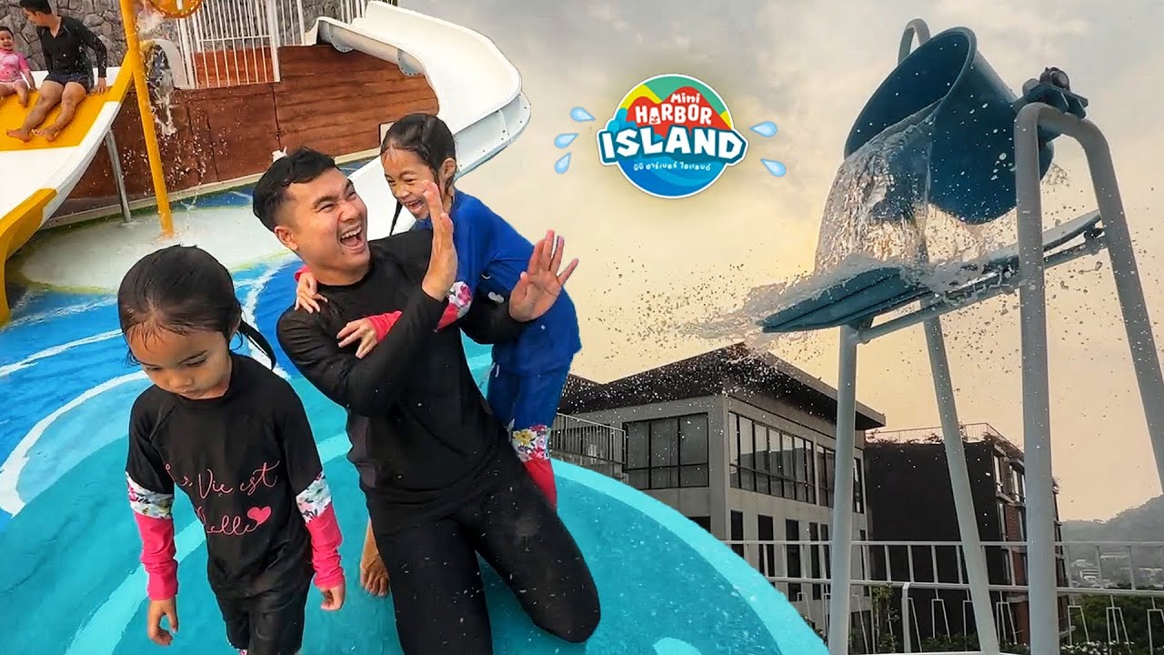 สวนน้ำเปิดใหม่ Mini Harbor Island | บริ้งค์ไบรท์ เล่นสไลเดอร์ - YouTube