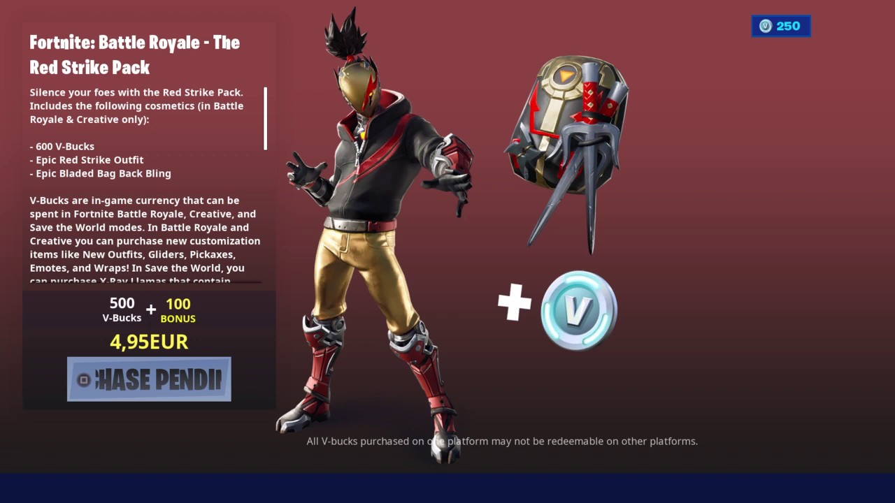 Fortnite - The Red Strike Pack (PS4) - YouTube