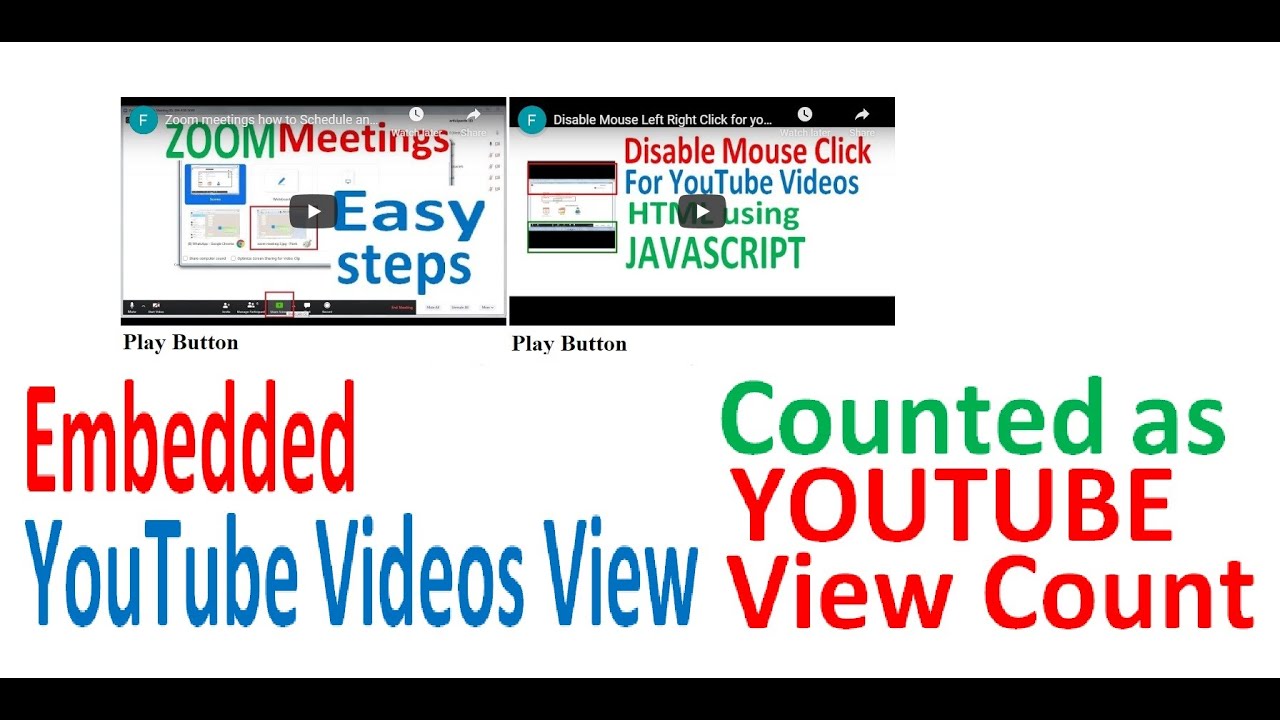 Embed YouTube Video counted as YouTube View count - YouTube