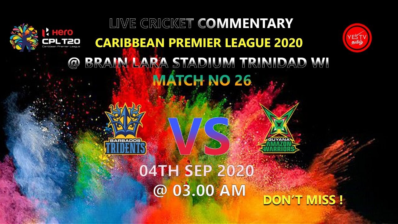 CRICKET LIVE | CPL T20 - 2020 | MATCH NO 26 | BT VS GAW | @ TRINIDAD WI ...