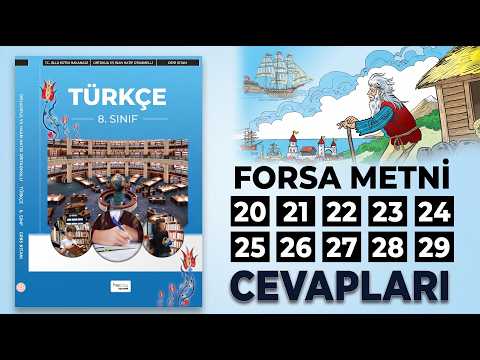 Forsa Metni 8.Sınıf Türkçe Ders Kitabı Sayfa 20 21 22 23 24 25 26 27 28 29 Cevapları