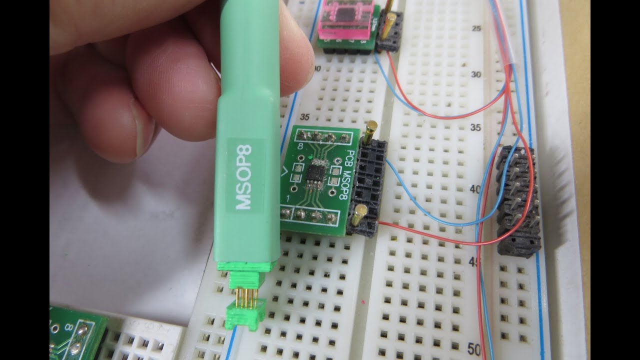 Using a MSOP8 pogo pin adapter with attached guide cap on a dim working ...