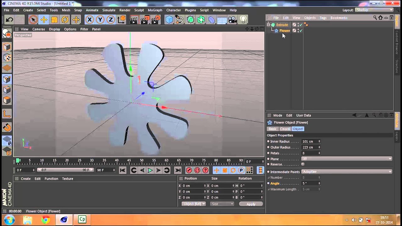 Cinema 4D Tutorials - #11. Understanding Splines (Primitive Splines, Moving of Splines ...