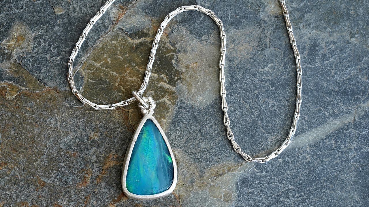 Making A Beautiful Necklace With An Australian Opal Doublet Using Stop ...