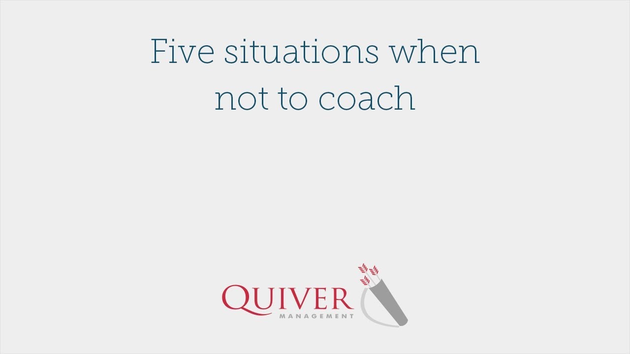 Five situations when not to coach - YouTube