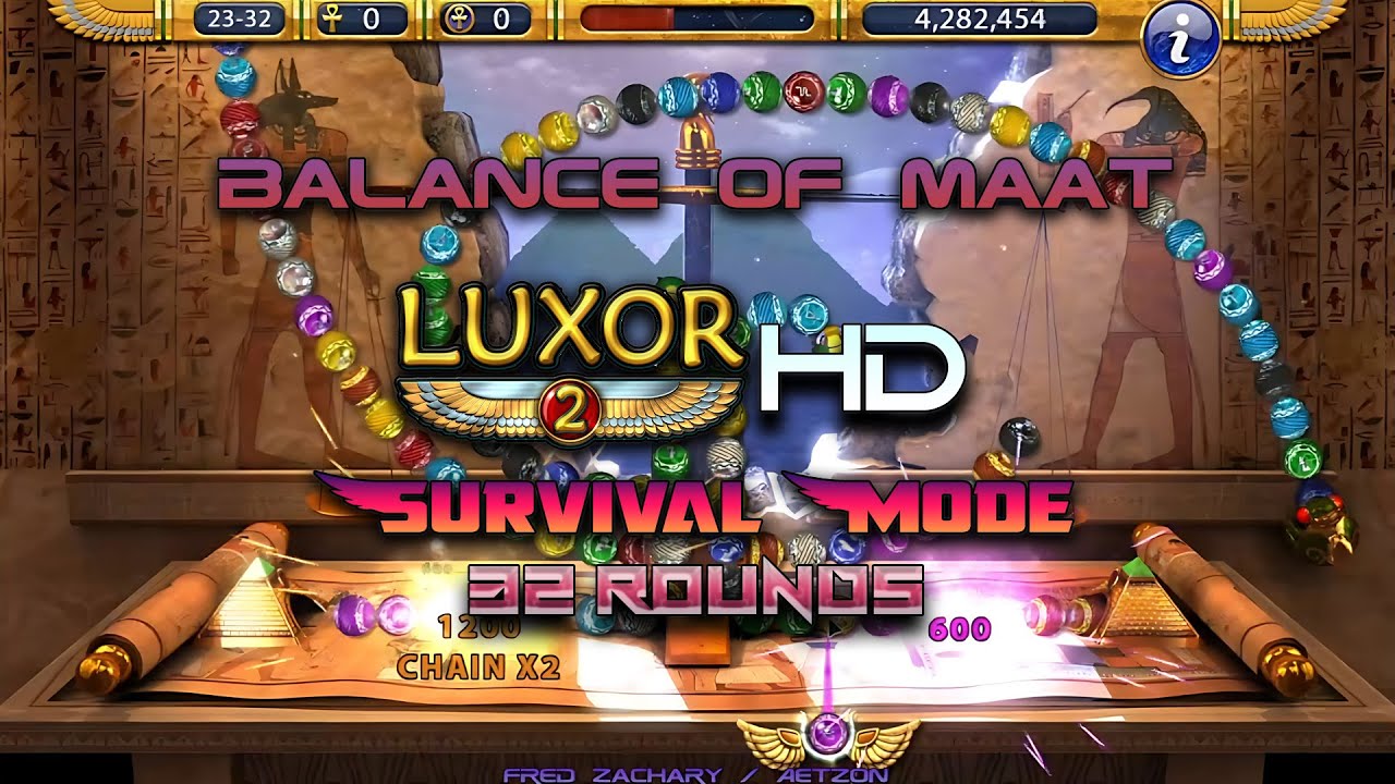 Luxor 2 HD | Survival Mode - Balance of Maat [32 Rounds] - YouTube