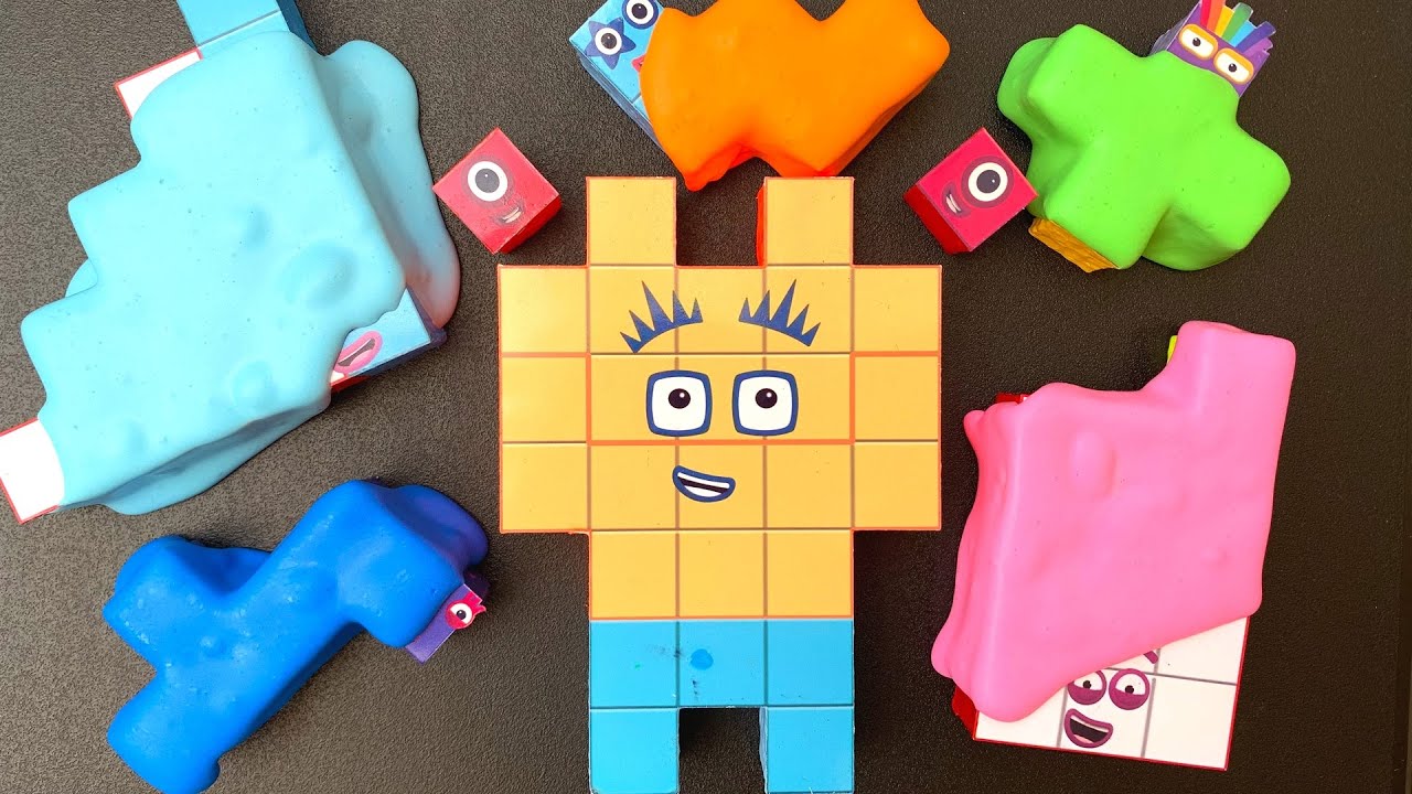 Cleaning for Numberblocks Puzzle Tetris ASMR - Satisfying Slime Video ...
