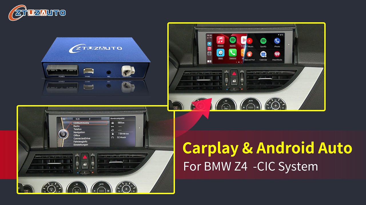 ZTUZAUTO Wireless CarPlay for BMW Z4 2009 with CIC system , install ...