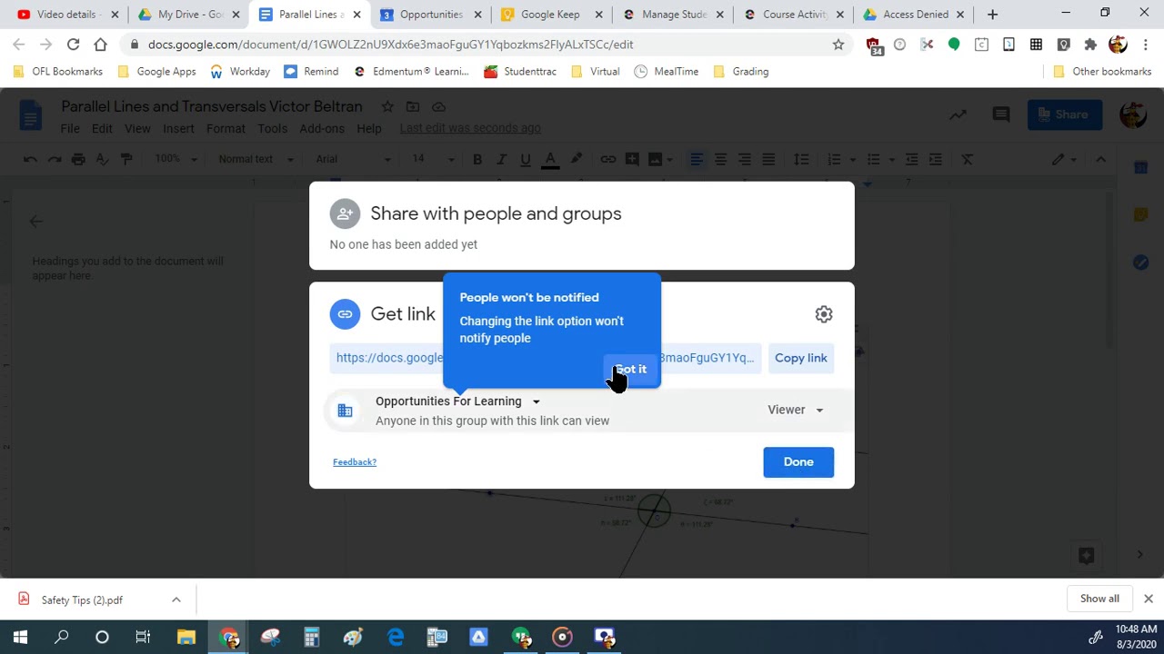 How to allow Access to Google Doc without Requesting Access - YouTube