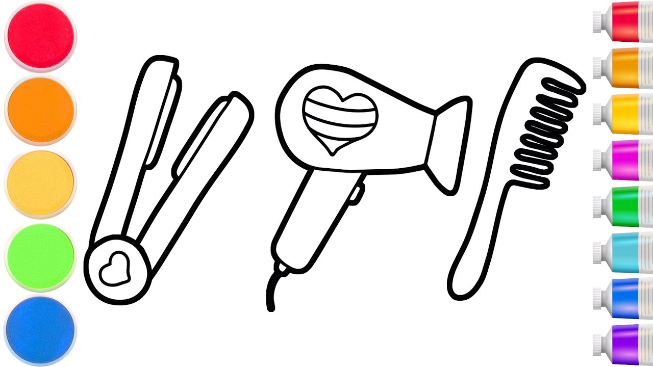 HOW TO DRAW SALON EQUIPMENT AND TOOL - YouTube