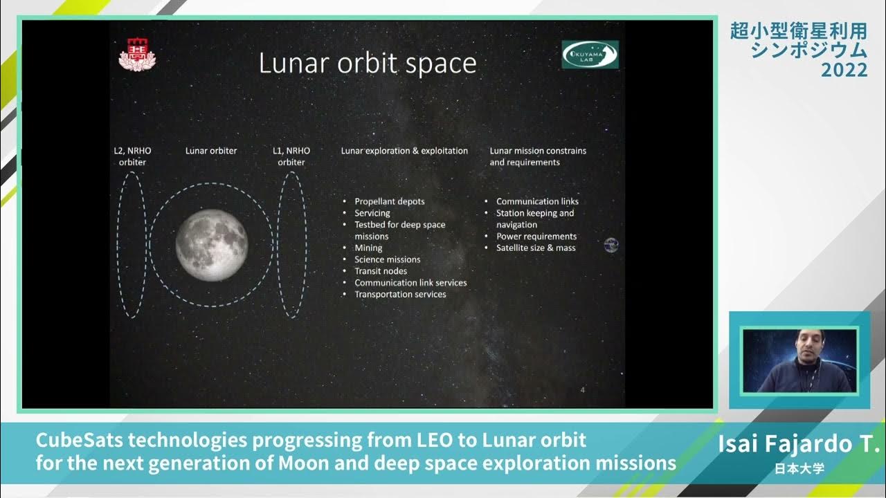 【セッション4】CubeSats technologies progressing from LEO to Lunar orbit for ...