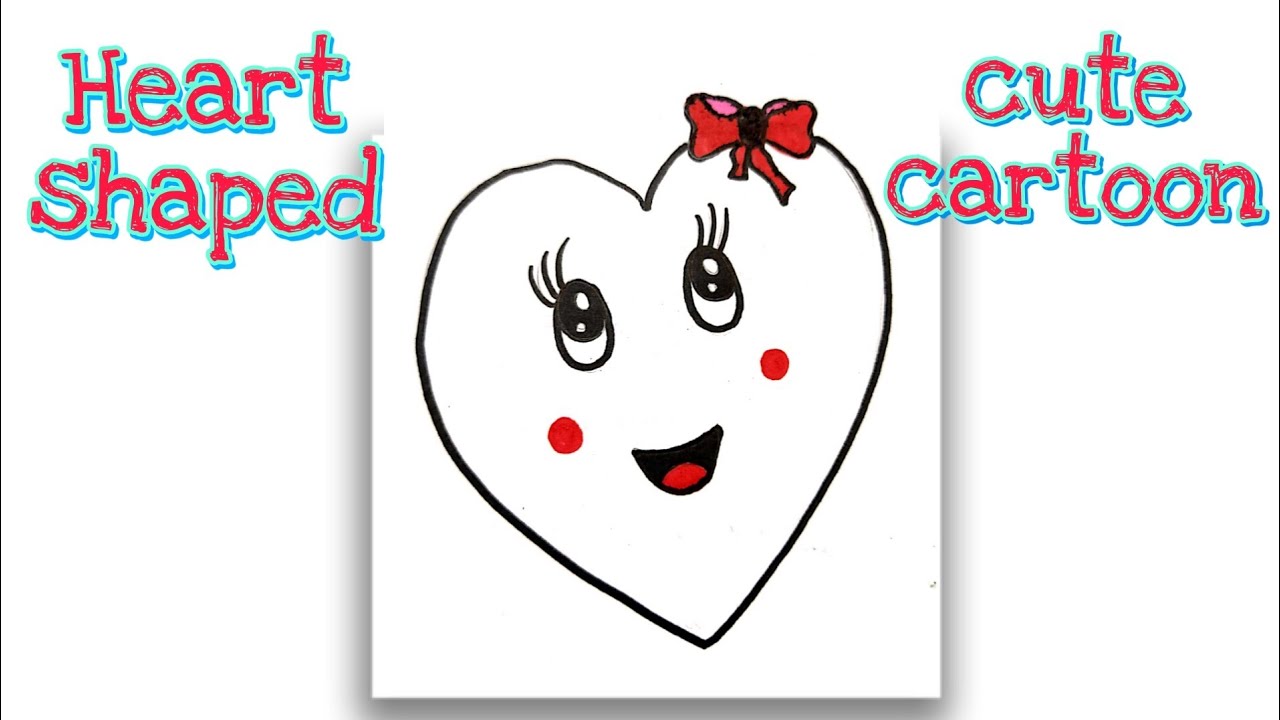 Easy cartoon drawing। how to draw a cute heart। draw magic। drawing ...