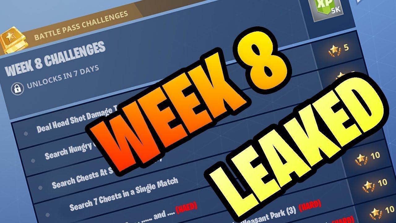 Season 4 Week 8 Challenges LEAKED! Fortnite Battle Royale - YouTube