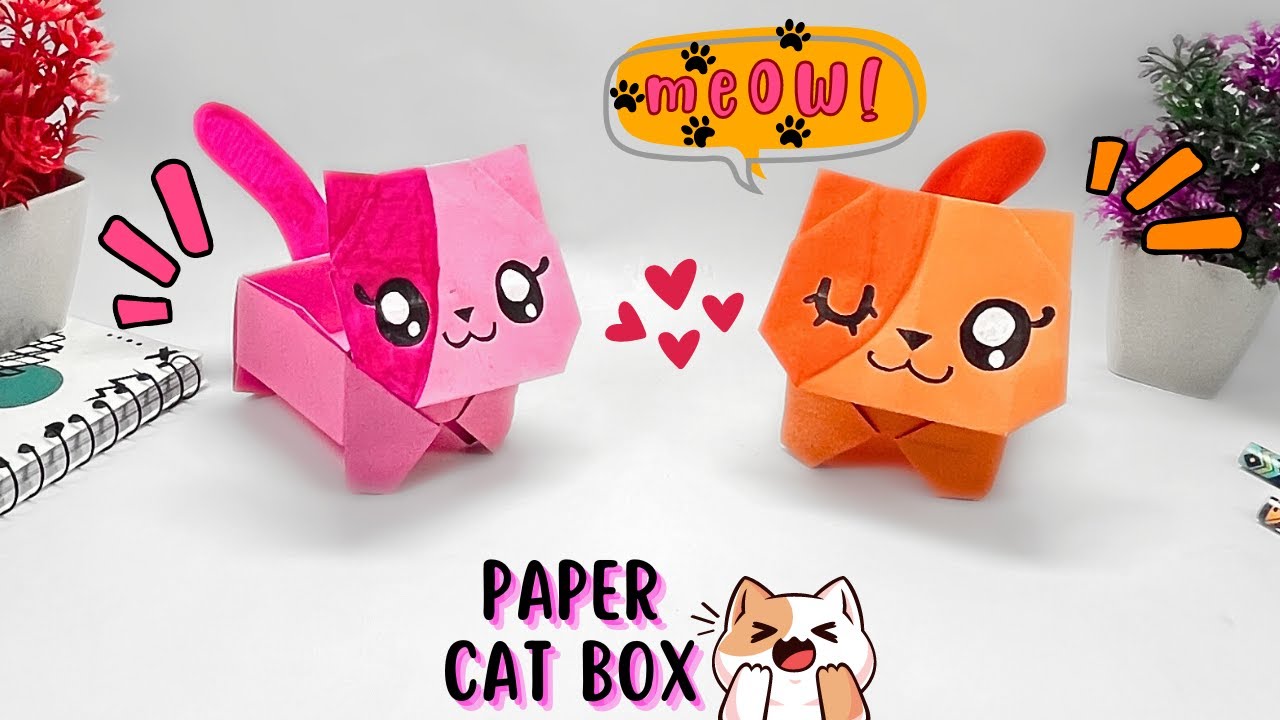 DIY Easy Origami Cat 3d Craft | Origami Paper 3D Cat Easy | Paper ...