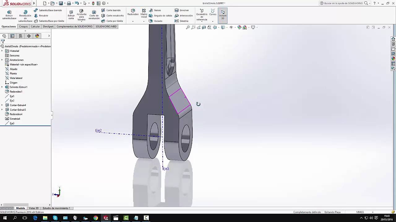 13 Solidwork Motor Estrella biela 02 - YouTube