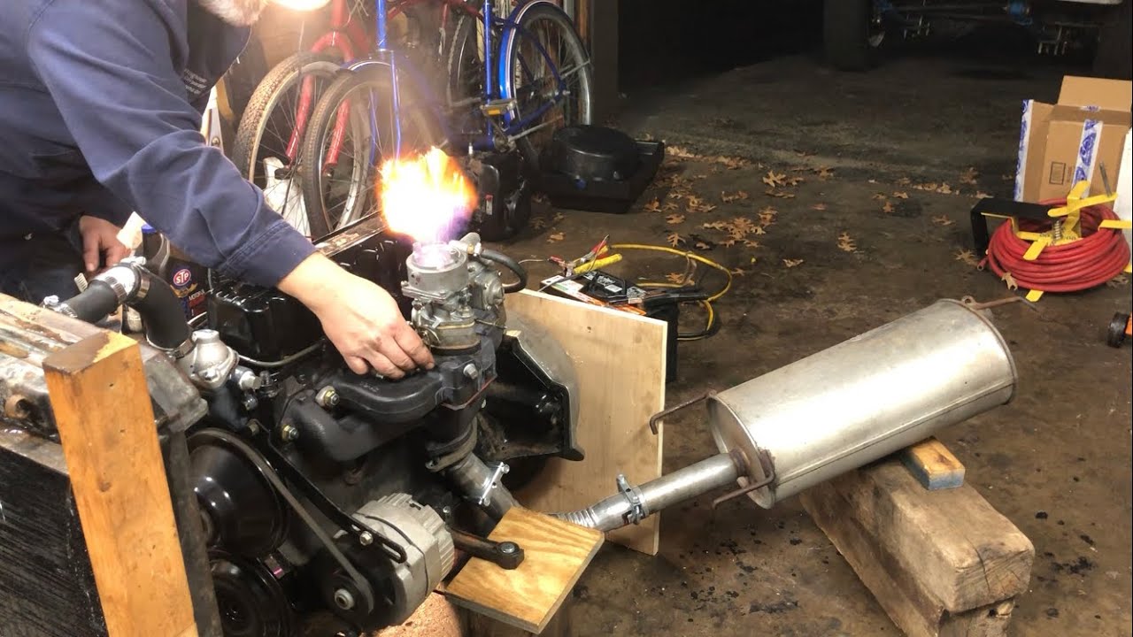 Engine start up!! GM 120 153 151 Scotty engine Swap Land Rover Series ...