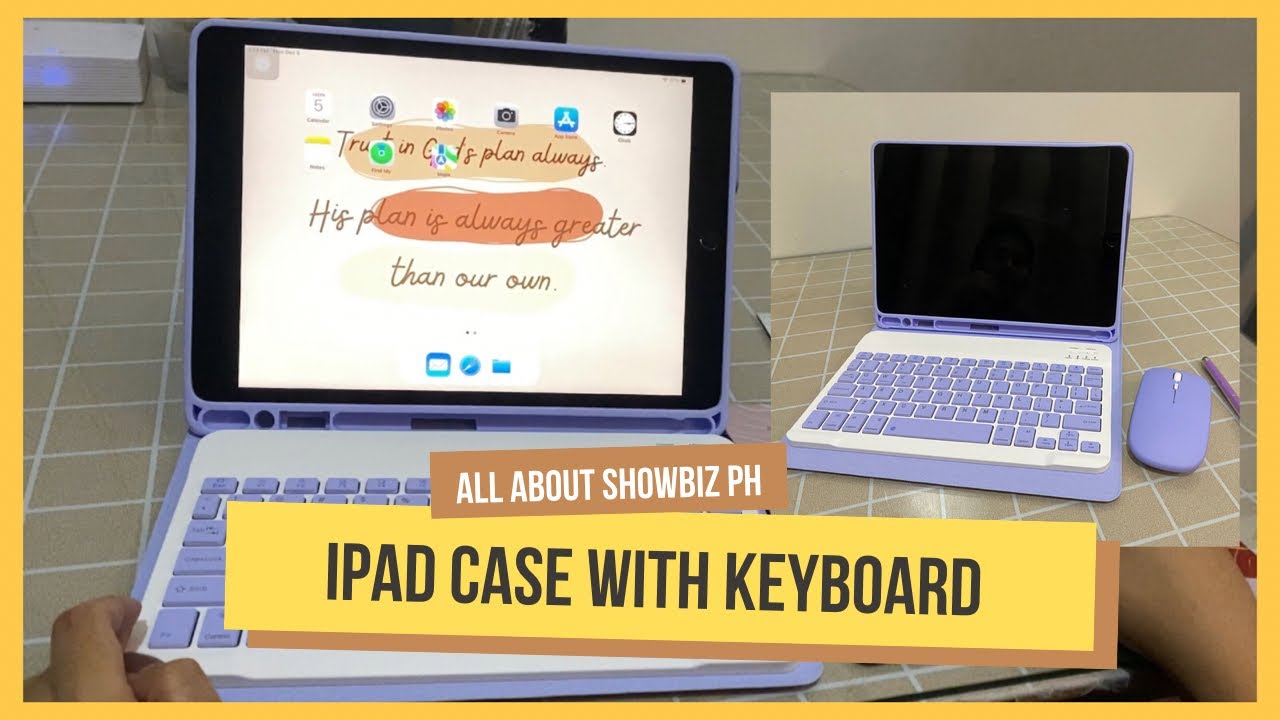 SHOPEE IPAD CASE WITH KEYBOARD AND MOUSE + TEMPERED GLASS UNBOXING ...