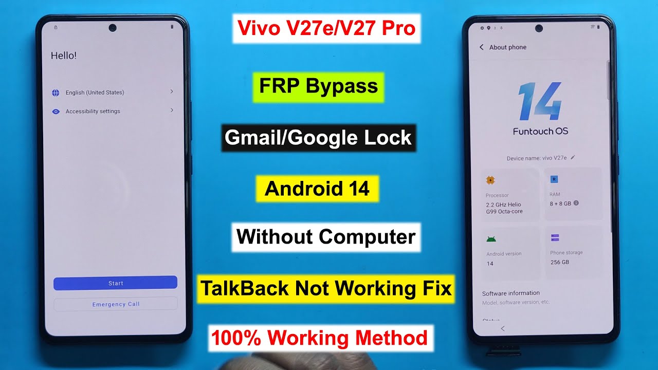 Vivo V27E FRP Bypass Android 14 | Gmail/Google Lock Remove Vivo V27e ...