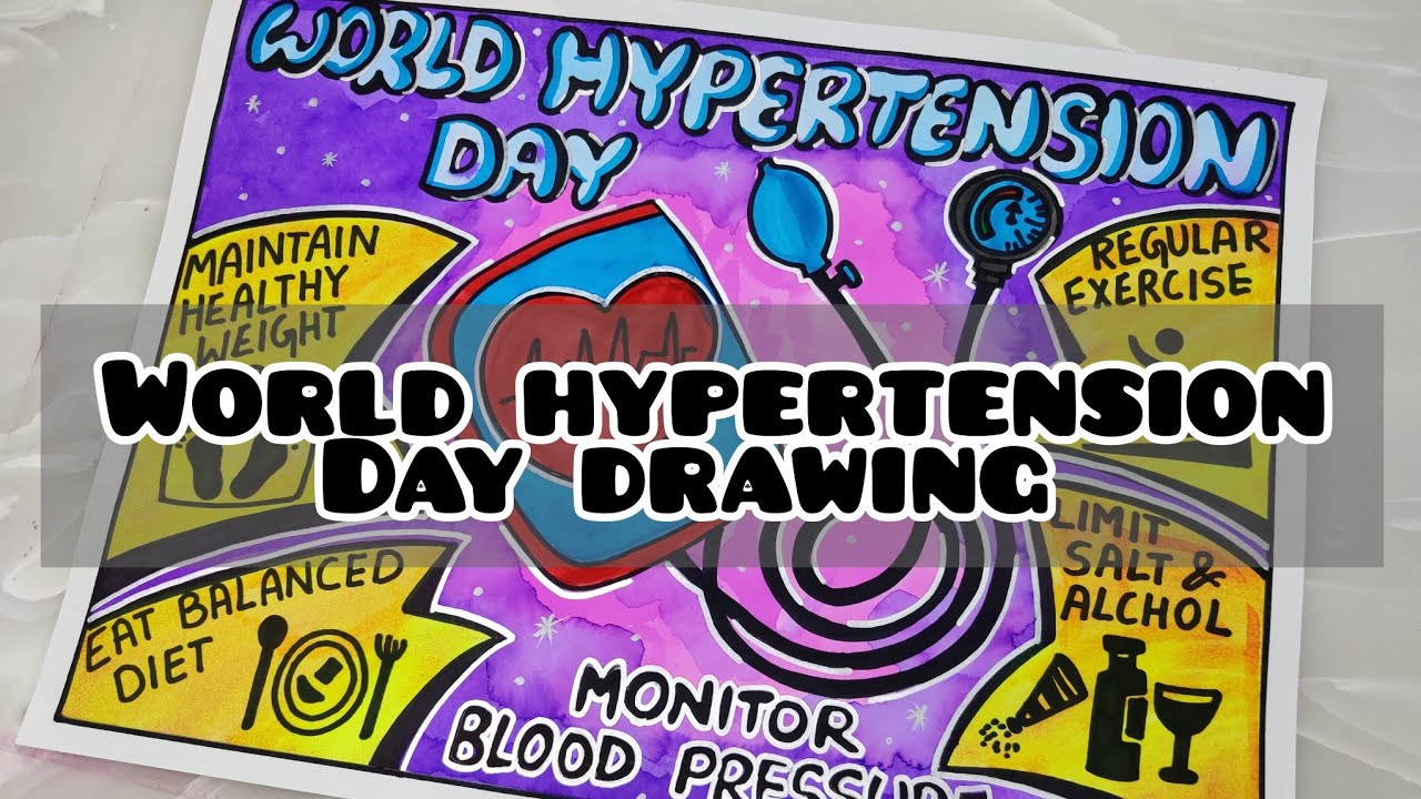 World Hypertension day drawing /Healthy lifestyle/Mental health Drawing ...