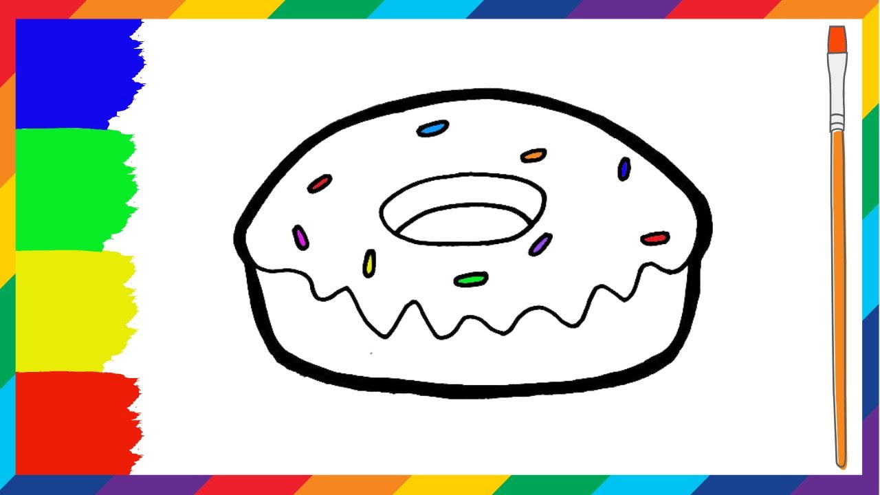 How to Draw Doughnut for Kids | Doughnut Drawing and Coloring for ...