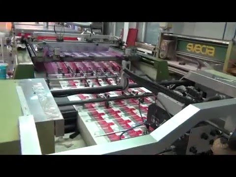 Screen printing machine Svecia Progress 700 - YouTube