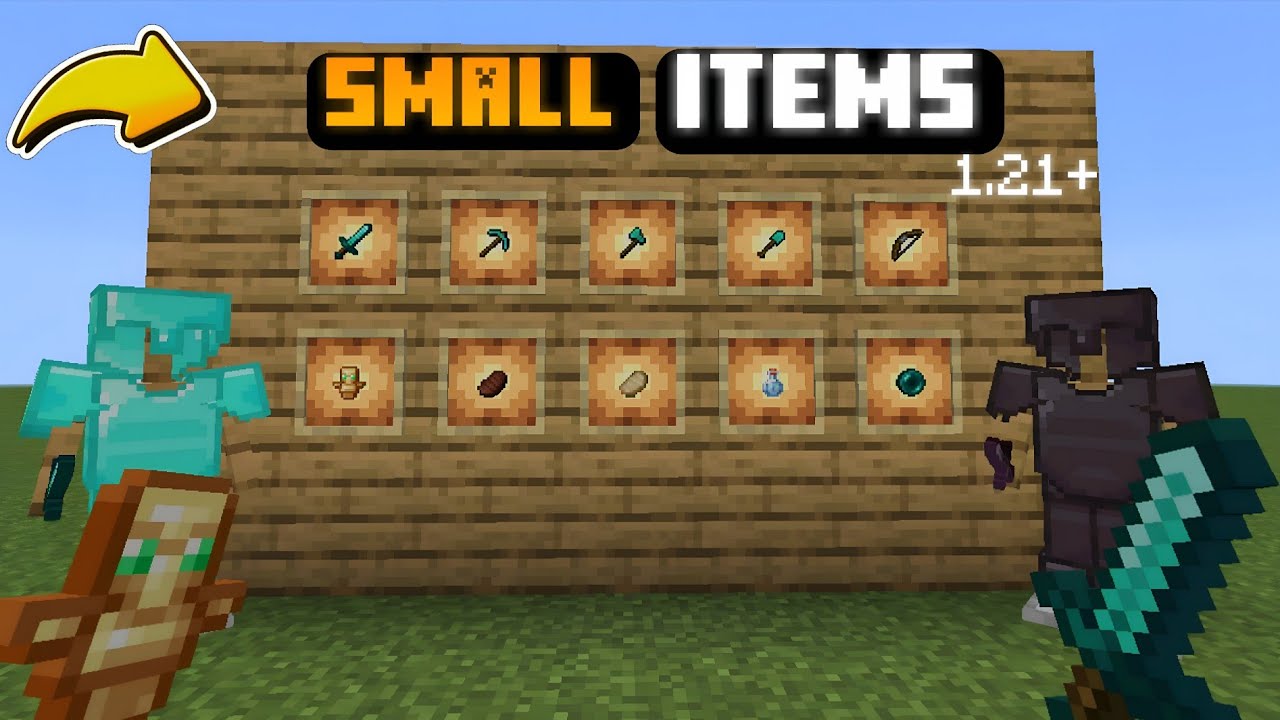 SMALL ITEMS Texture pack For Minecraft PE 1.21+ 🔥|| Best Small items ...