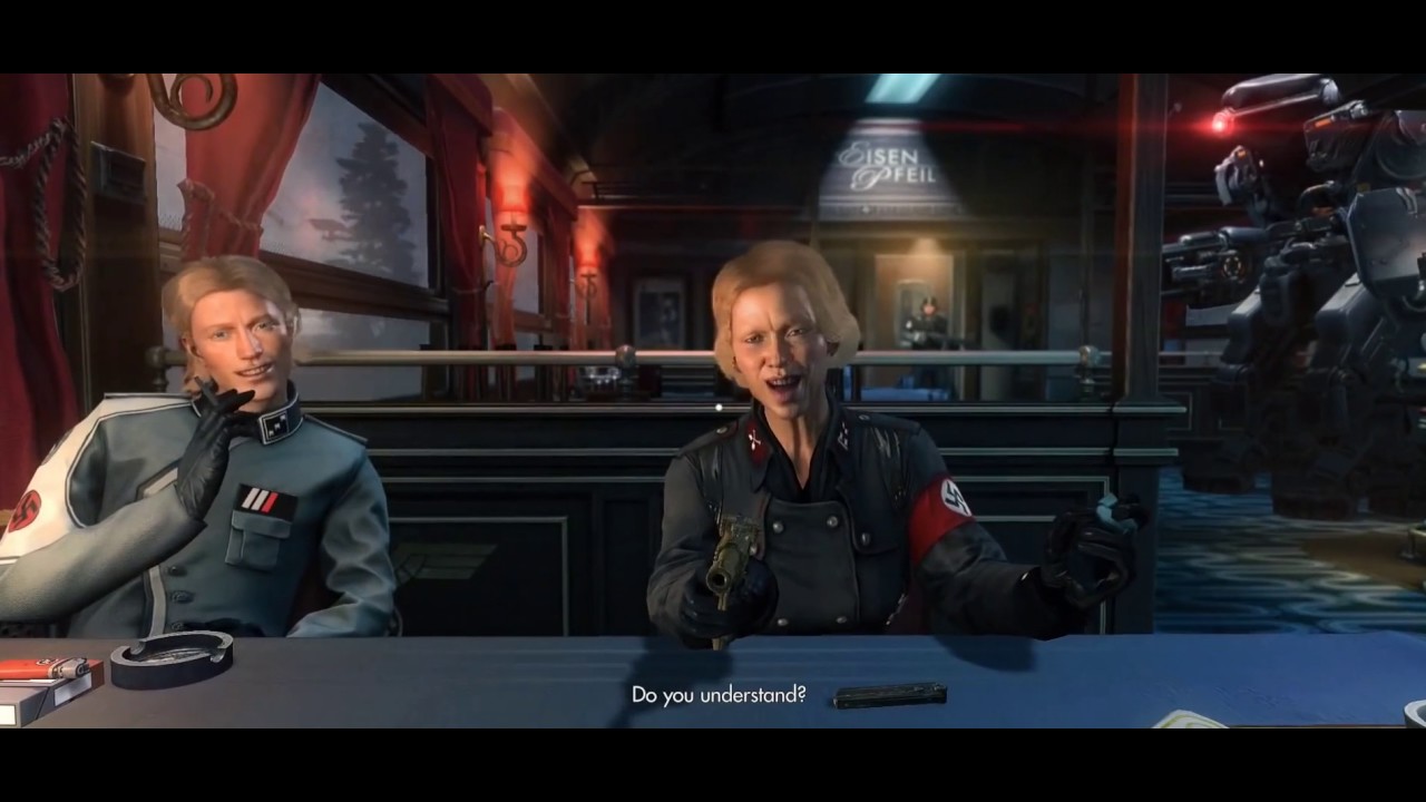 Wolfenstein: The New Order - Laughing in the train - YouTube