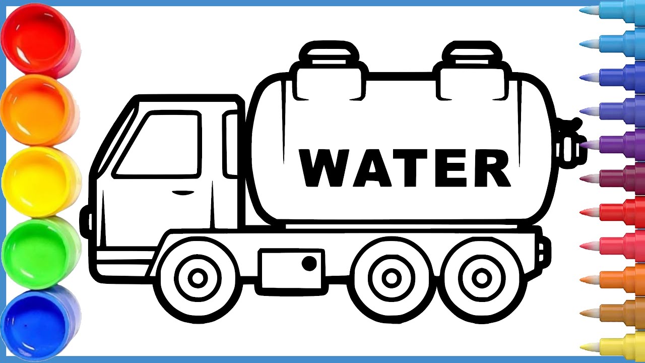 Drawing Water Truck | Draw and Painting | FUN DRAWING - YouTube