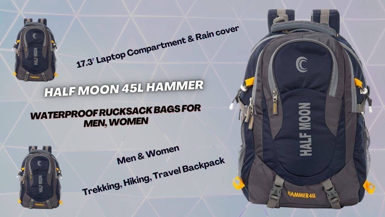 Half Moon 45L Hammer Waterproof Rucksack Bags for Men, Women - YouTube