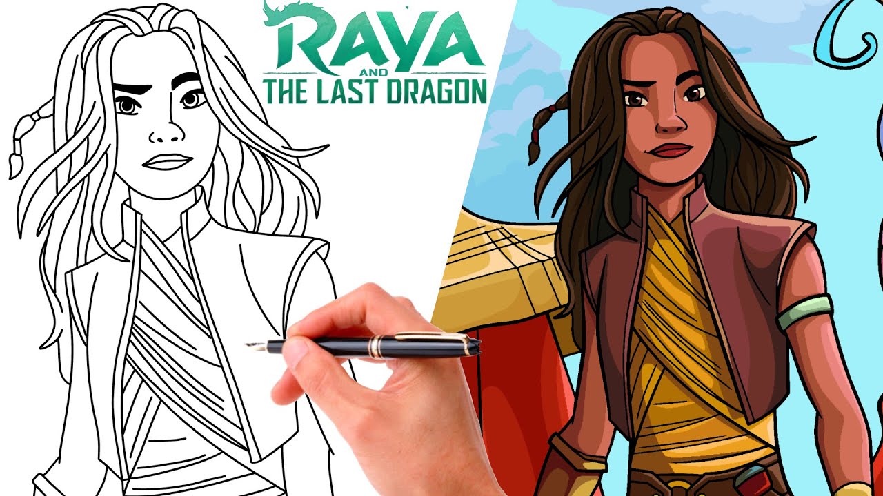 How To Draw PRINCESS RAYA from RAYA AND THE LAST DRAGON | EASY DISNEY ...