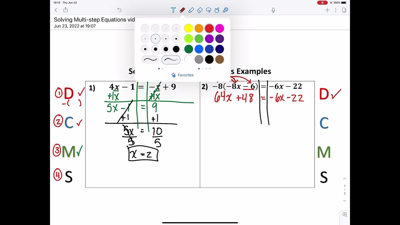 Multi step Equation Examples YouTube Multi step Equation Examples YouTube
