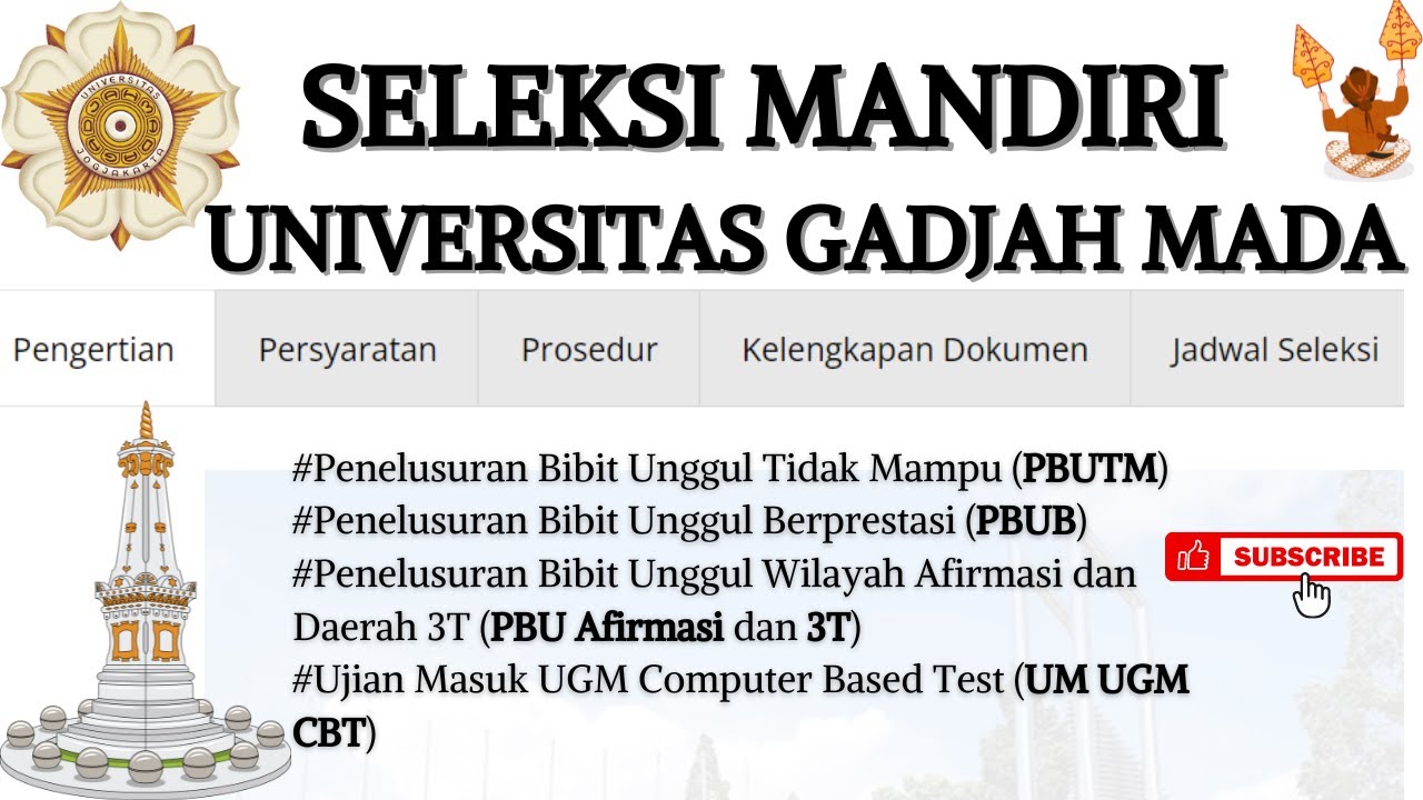 Seleksi Mandiri UGM 2024 | Penelusuran Bibit Unggul dan Ujian Mandiri ...