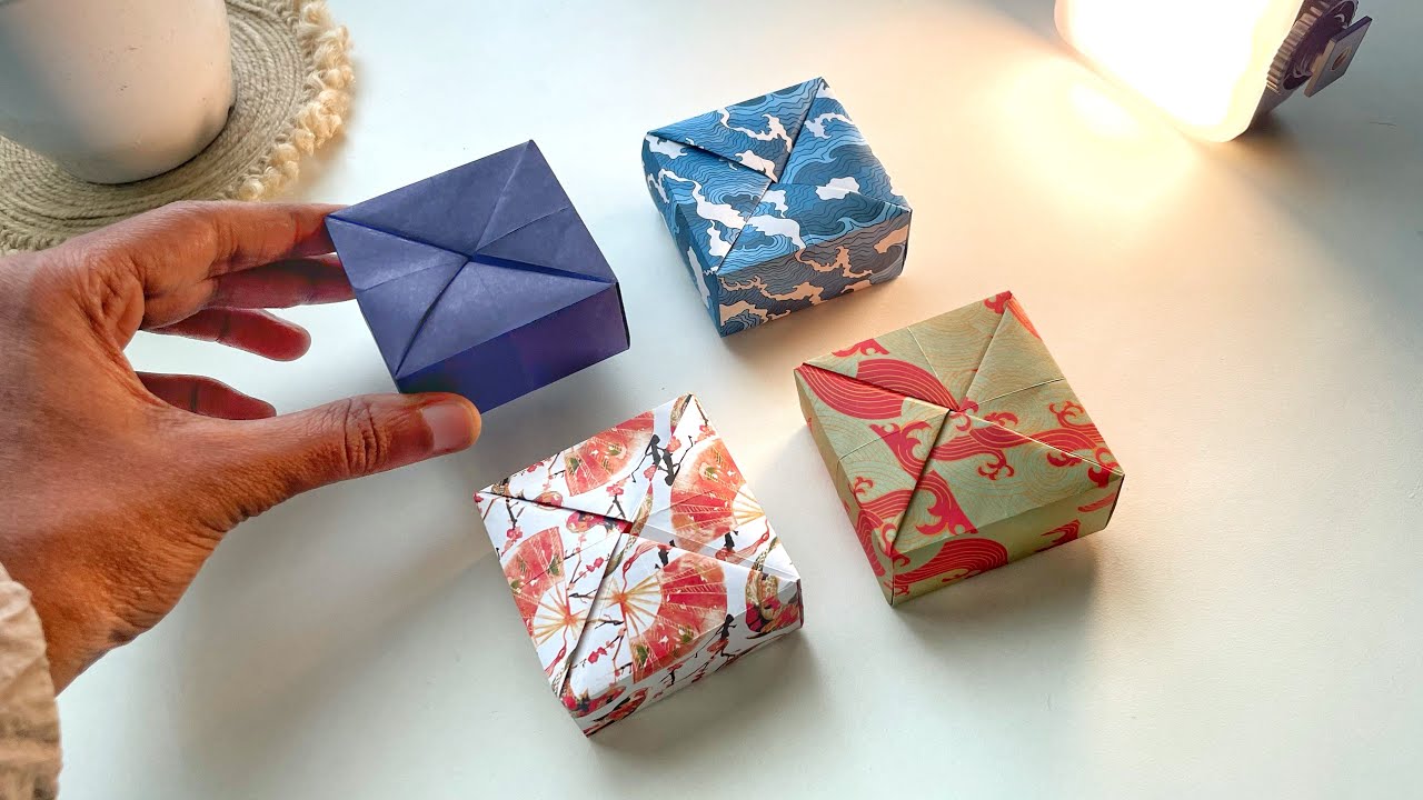 Origami Box Tutorial | Single Sheet Origami Box Folding | Art beats ...