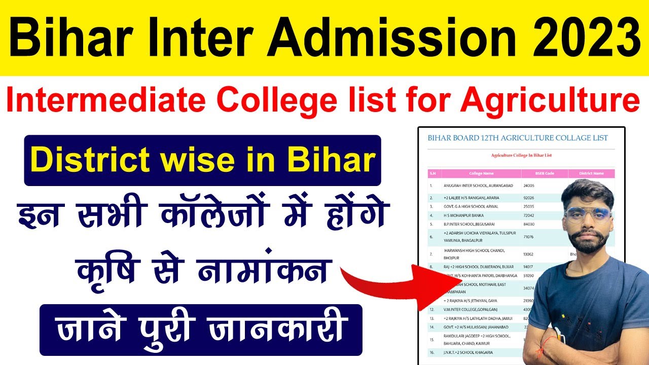 isc agriculture college list bihar || bihar 11th agriculture college ...
