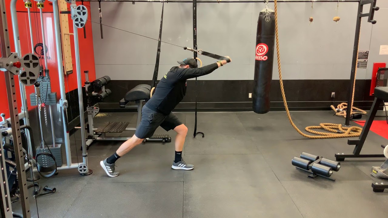 Triceps OH Extension with Cable from High Attachment Split Stance - YouTube