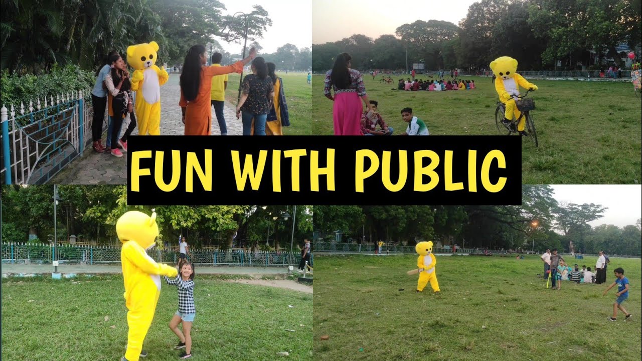 Teddy Fun with public in square field - YouTube