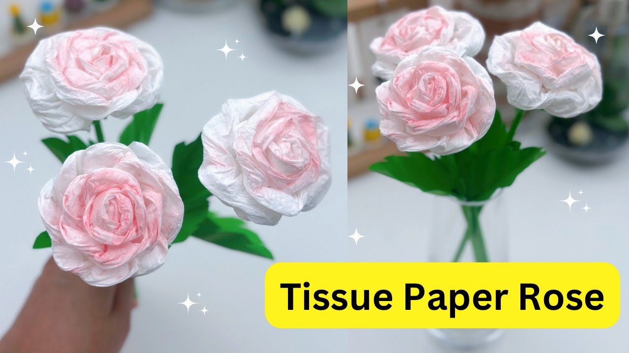 Tissue Paper Flowers | Very Easy Paper Rose Flower | ROSE FLOWERS ...