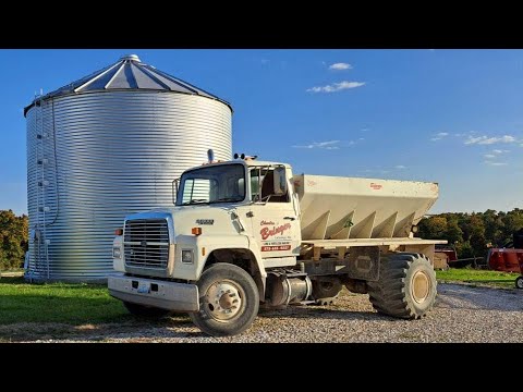 Spreading Lime with Old School Ford Floater Truck - YouTube