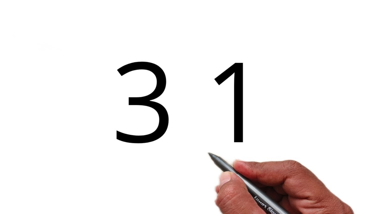 Beautiful Bird Drawing From number 31 | Easy number drawing - YouTube