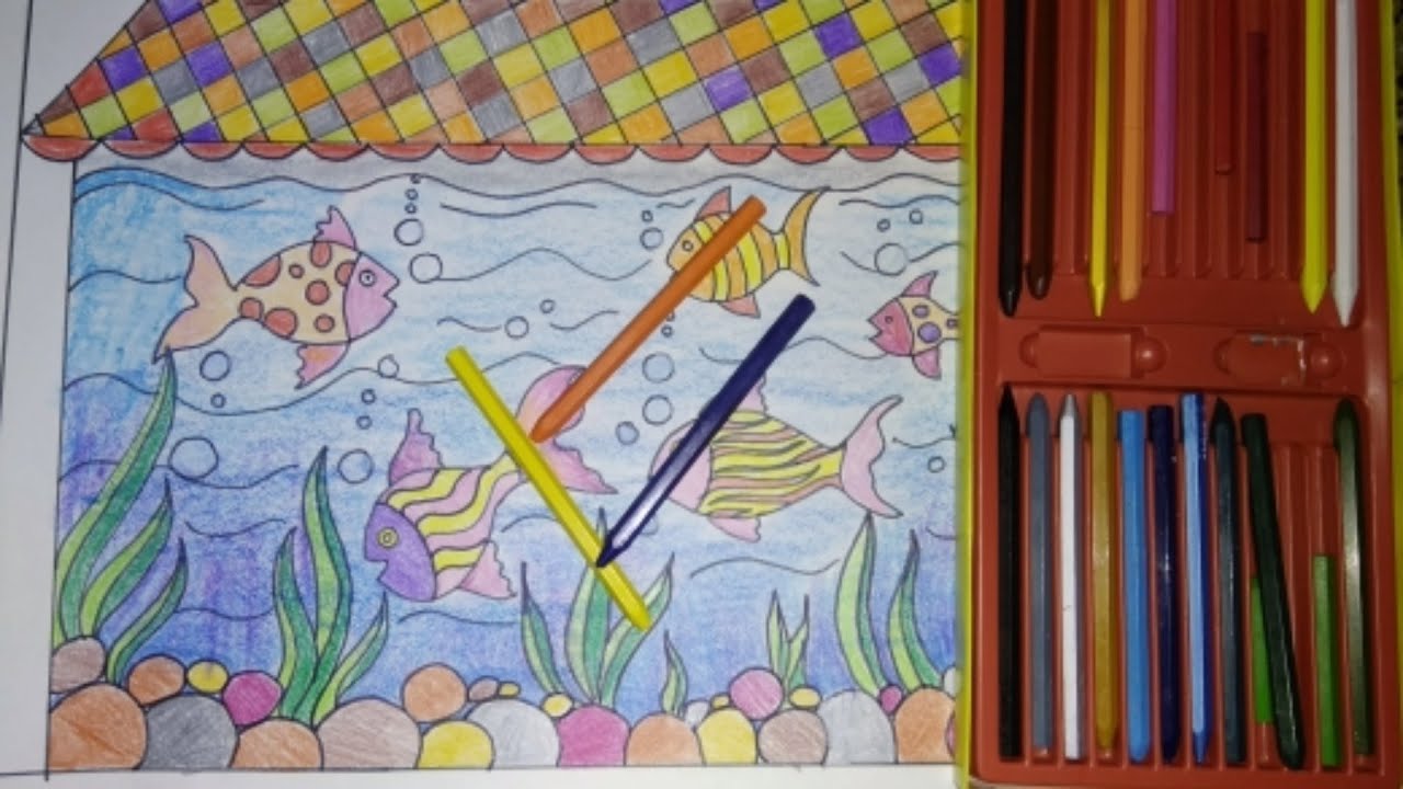 Fish tank with crayons - YouTube