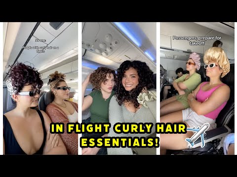 HOW I PREP & PROTECT MY CURLY HAIR ON A FLIGHT (scarf hairstyle tutorials + what's in my bag)