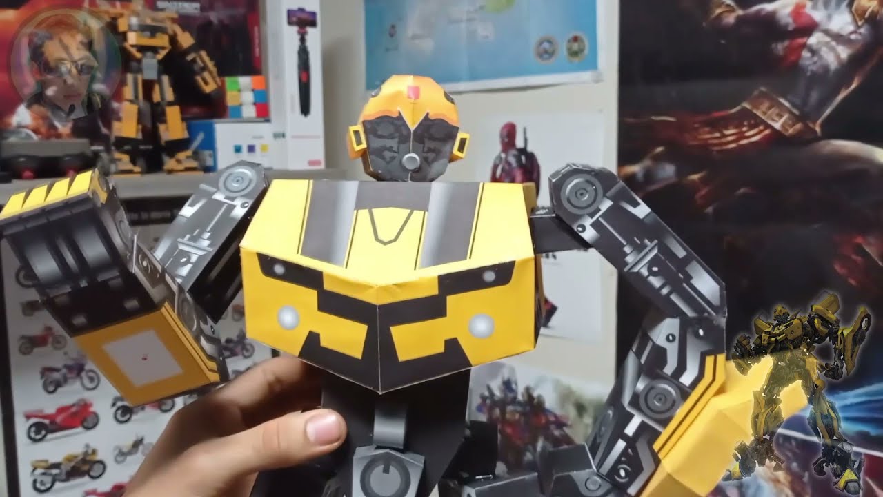 Transformers Bumblebee Papercraft TUTORIAL PARTE 1 - YouTube