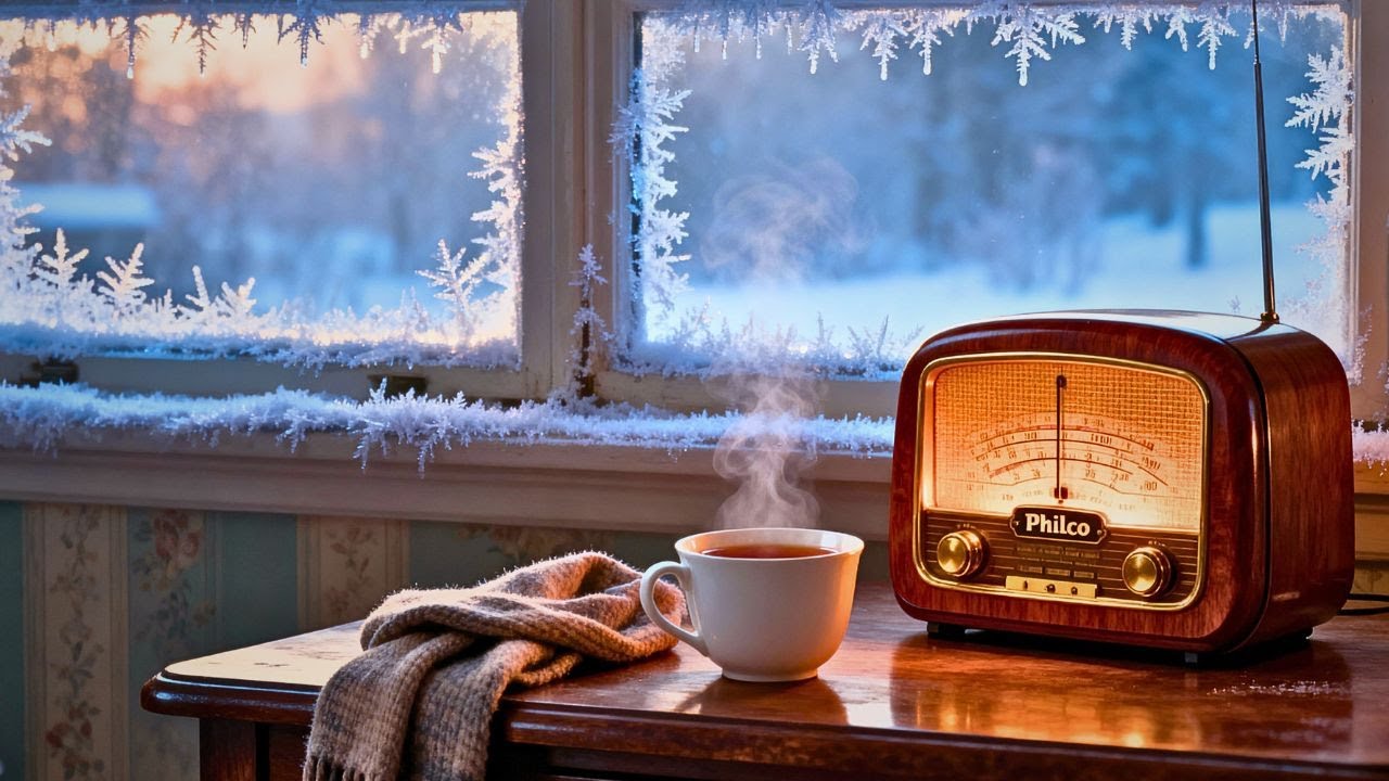 ️ Snowy 1930s–40s Winter Night | Vintage Oldies & Cozy Radio | Frosted ...