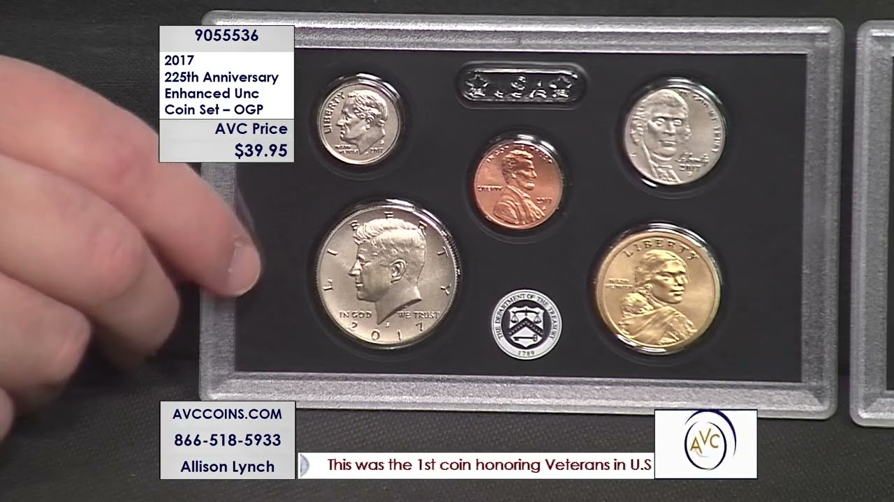 2017 225th Anniversary Enhanced Uncirculated Coin Set - OGP - YouTube