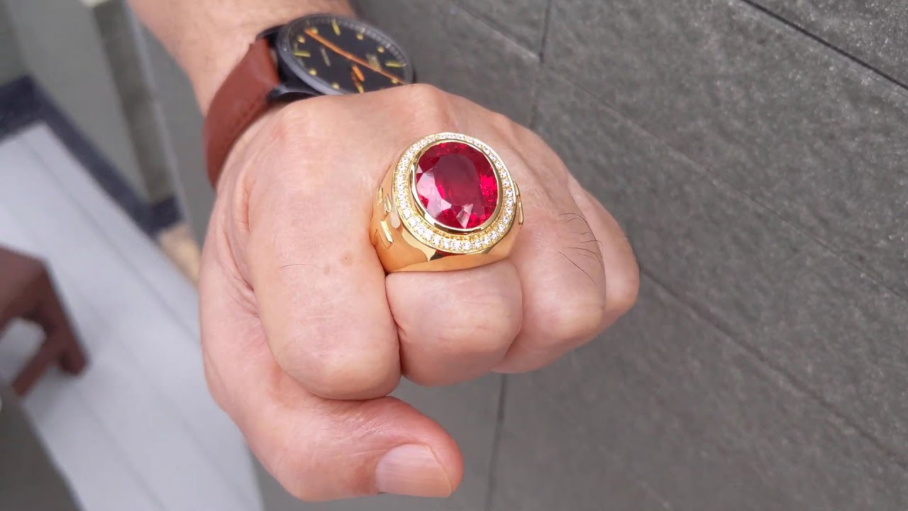 Huge Ruby Christian Bishop Ring - YouTube